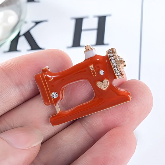 Jewelry | New Cute Coralcolored Vintagestyle Sewing Machine Brooch 125 ...